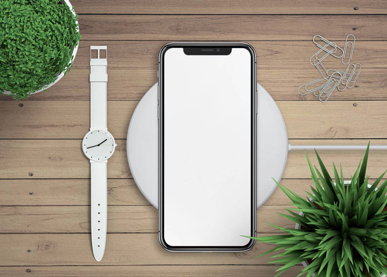 Apple iPhone X table mockup | MockupsJar