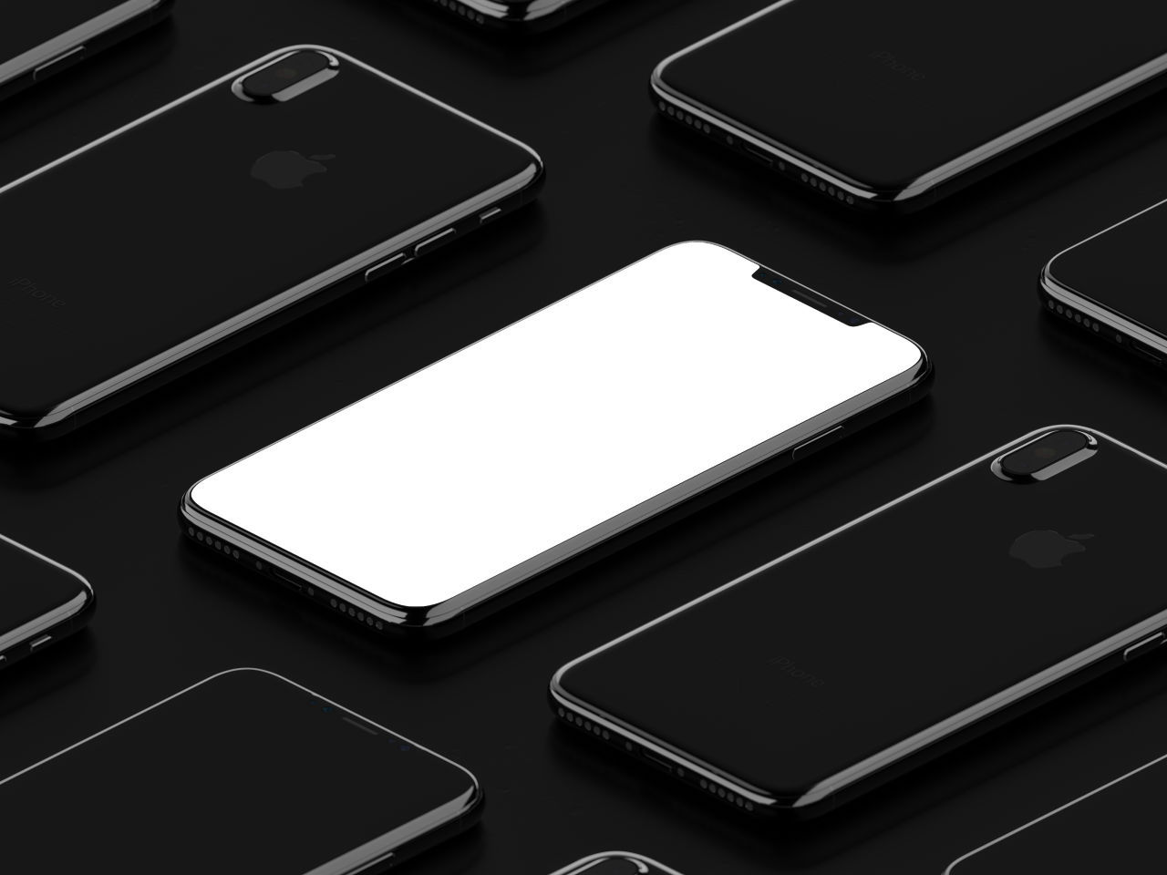 Isometric iPhone X mockup | MockupsJar