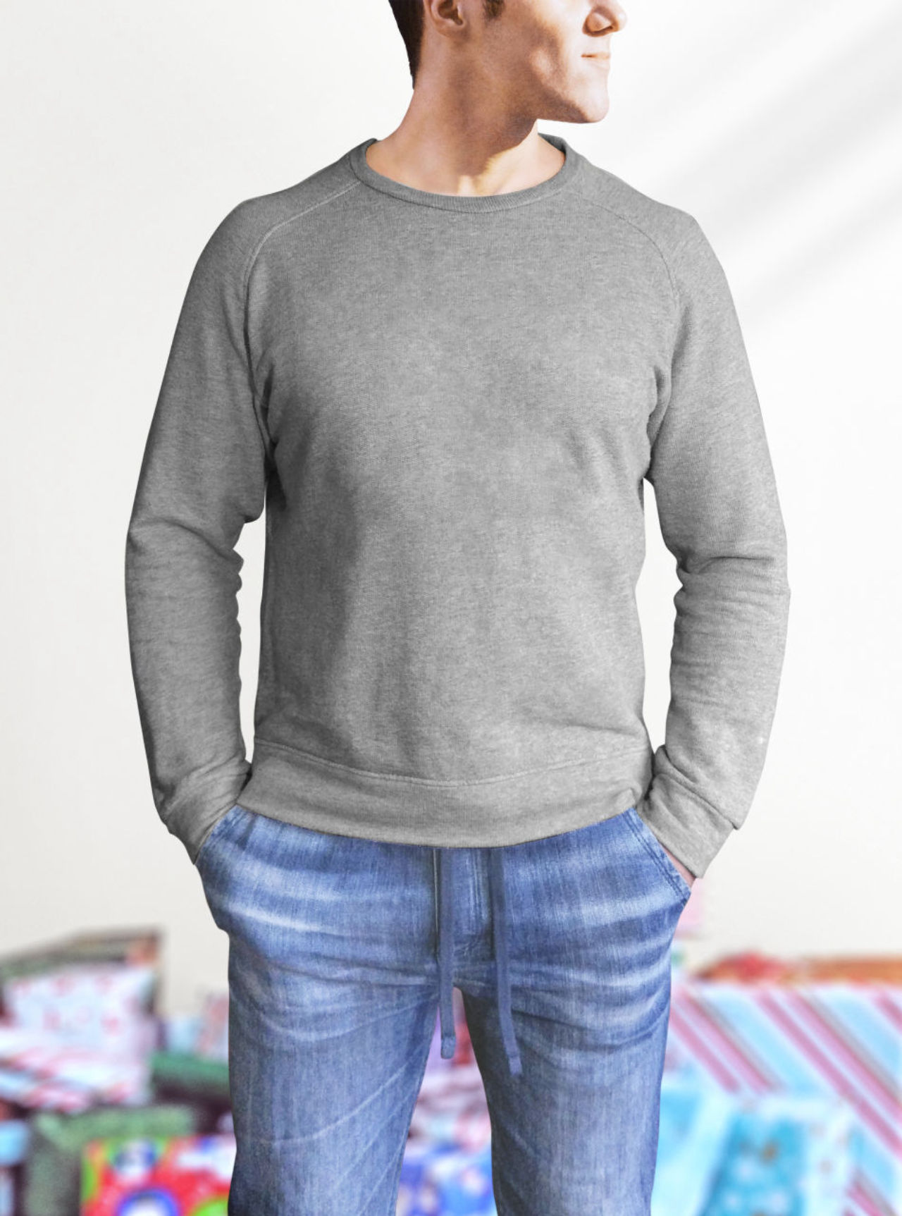 Man wearing Sweater mockup | MockupsJar