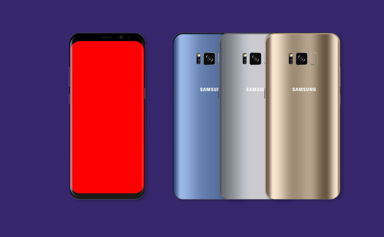 Samsung Galaxy S8 back and front mockup | MockupsJar